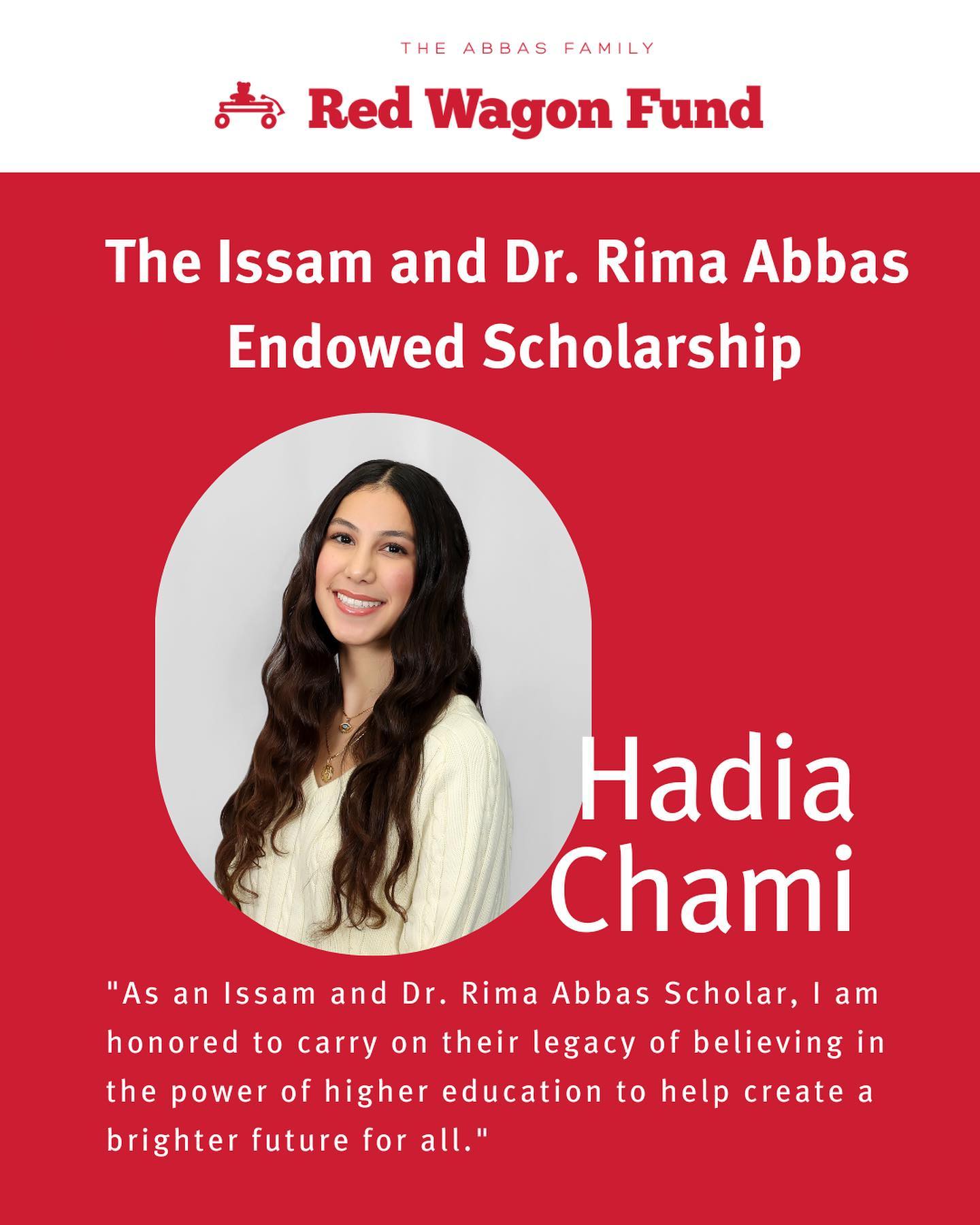 Red Wagon Fund Continues the Abbas Family Legacy With Scholarships ...