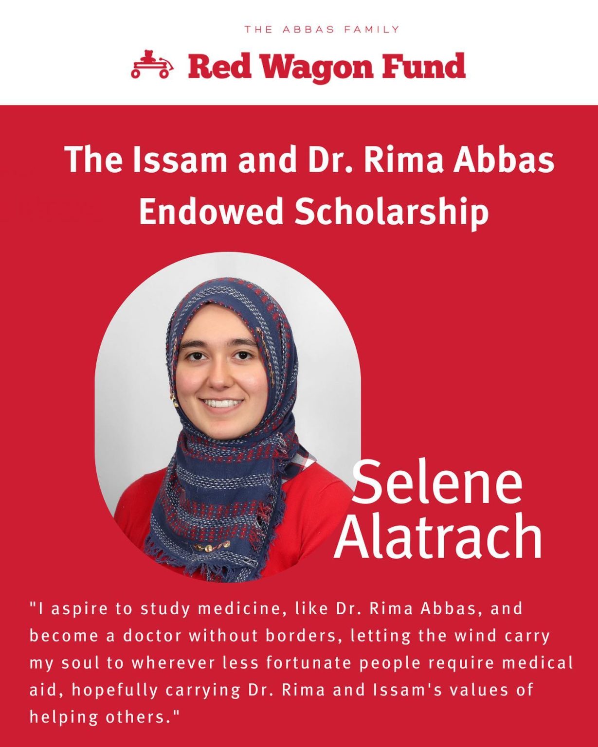 Red Wagon Fund Continues the Abbas Family Legacy With Scholarships ...