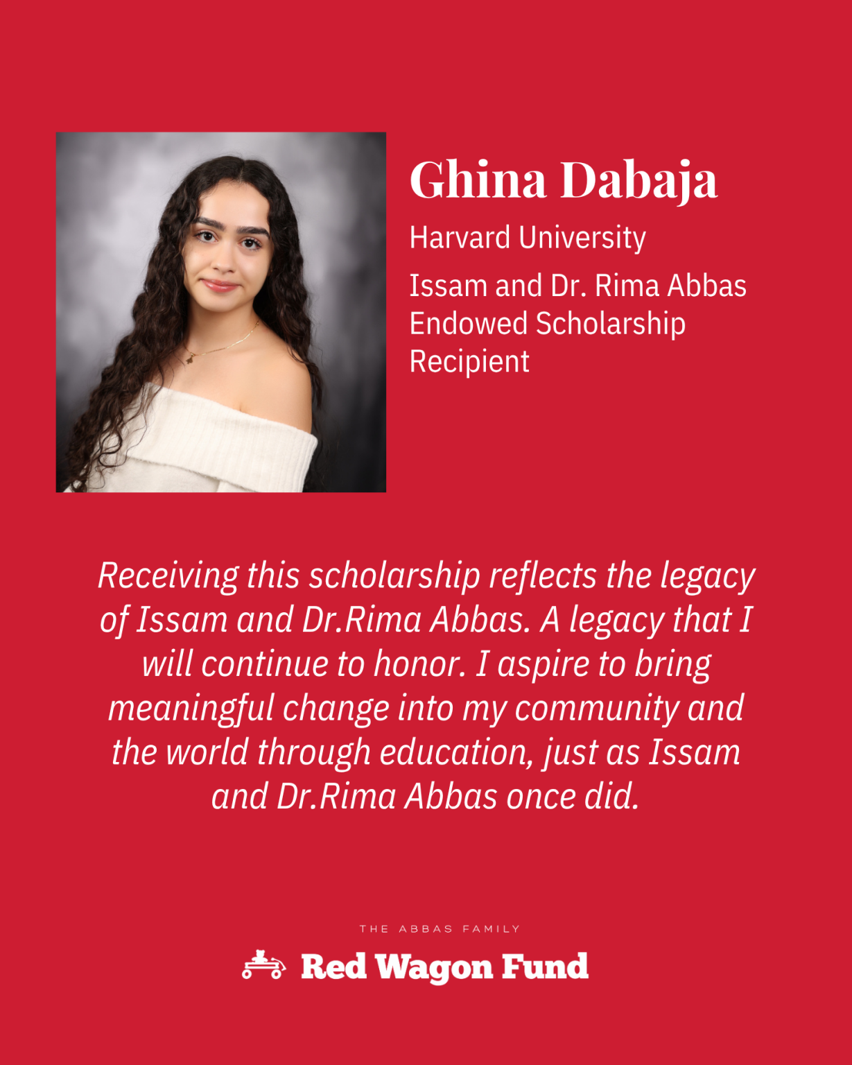 The Abbas Family Red Wagon Fund Awards $14,000 in Scholarships This ...